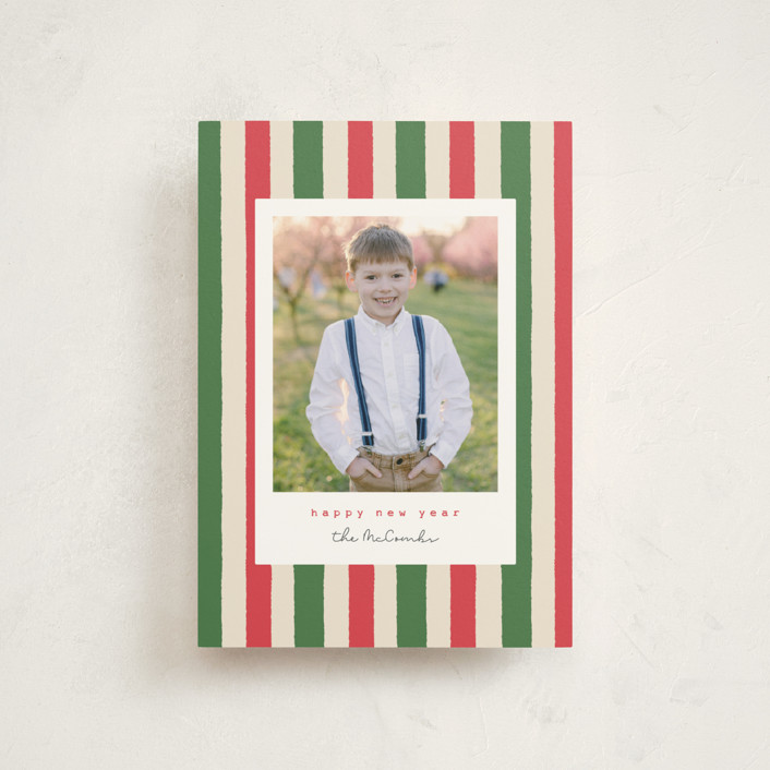 Christmas stripe Holiday Postcards by Sara Hicks Malone | Minted
