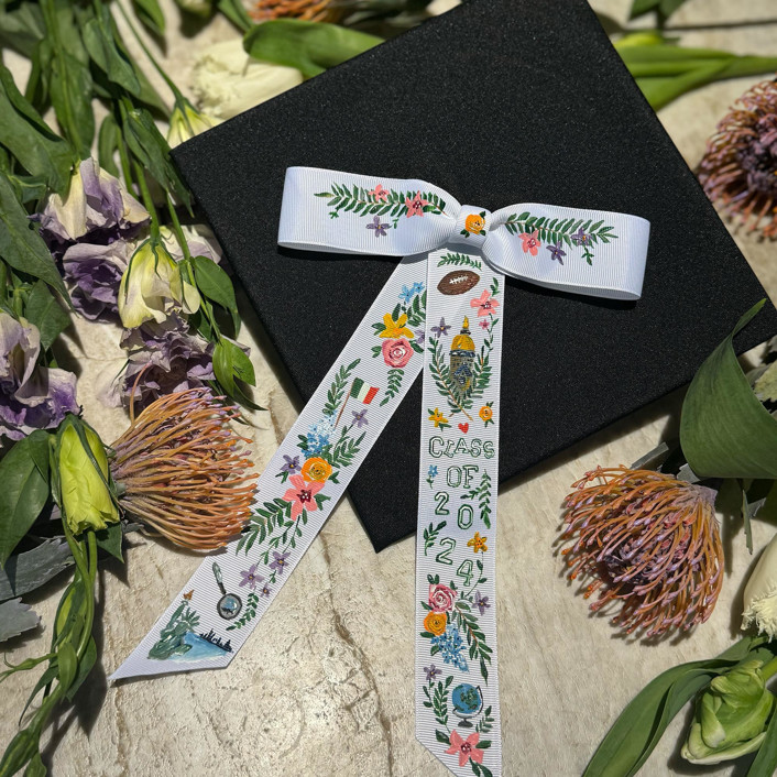 Custom Hand-Painted Graduation Cap Bow Holiday Ribbons and Bows by ...