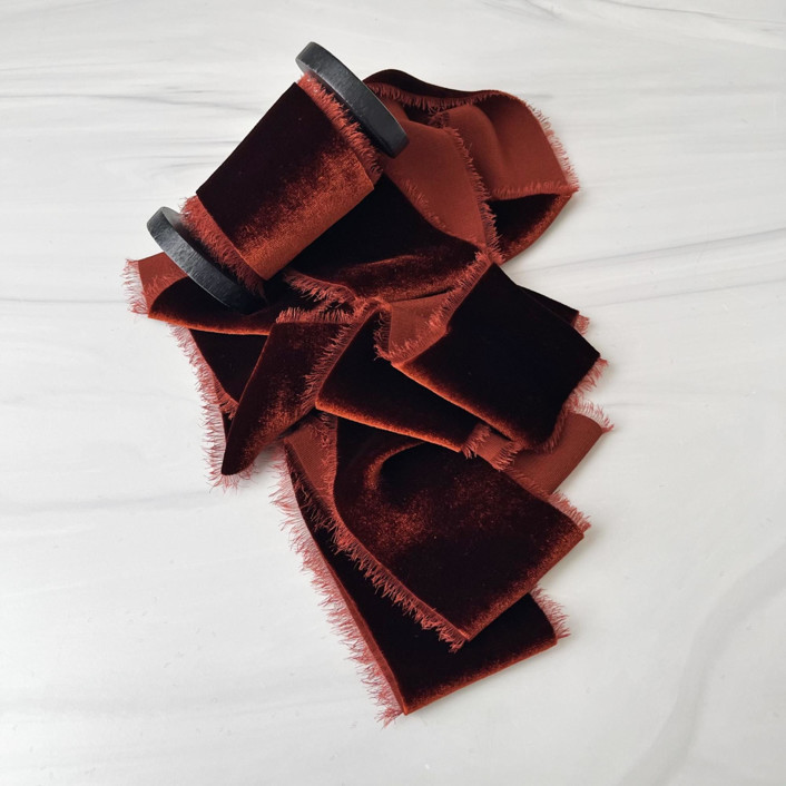 2" Silk Velvet Ribbon - Burnt Sienna Holiday Ribbons and Bows by Honey ...