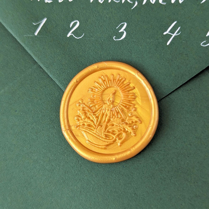 Advent Candle- Holiday Wax Seals- Set of 25 Royal Gold Wax Seals ...