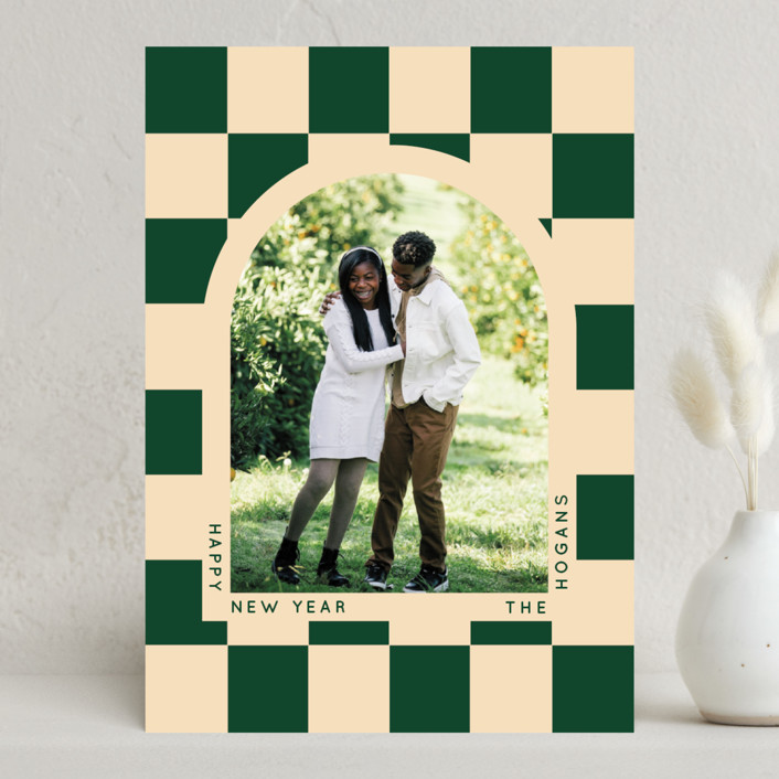 Checkered Arch Holiday Photo Cards by Baumbirdy | Minted