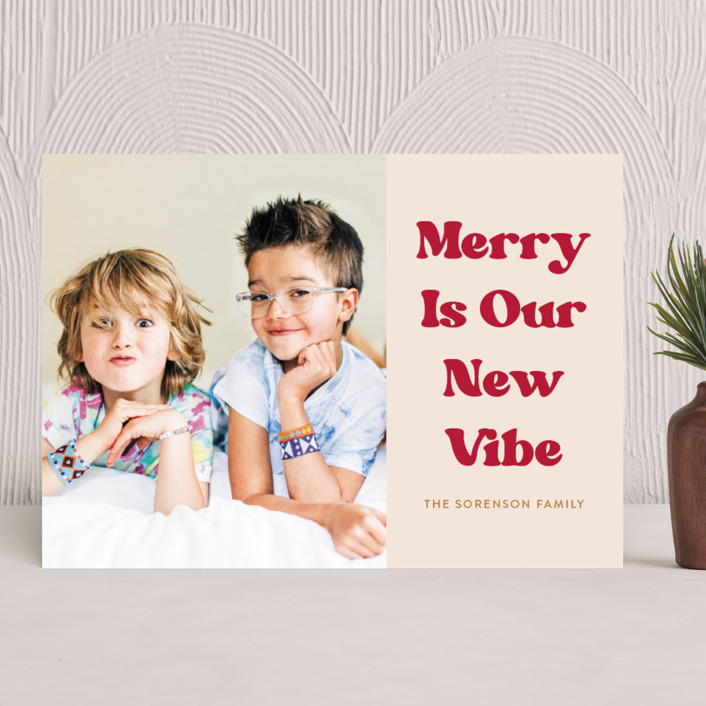 Merry Vibe Holiday Photo Cards by GeekInk Design | Minted