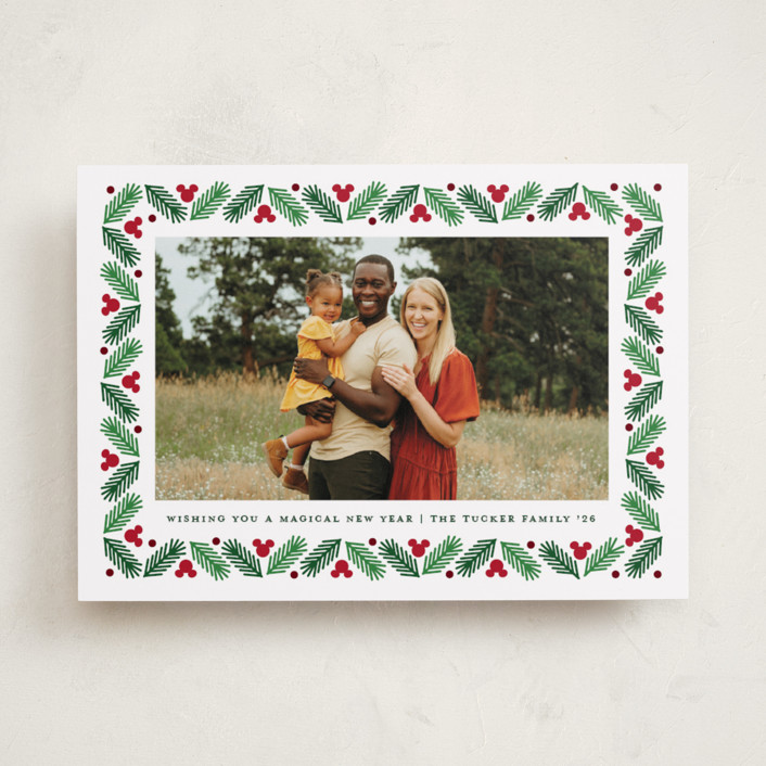 Disney's Modern Mickey Holly Holiday Photo Cards by Erica Krystek | Minted