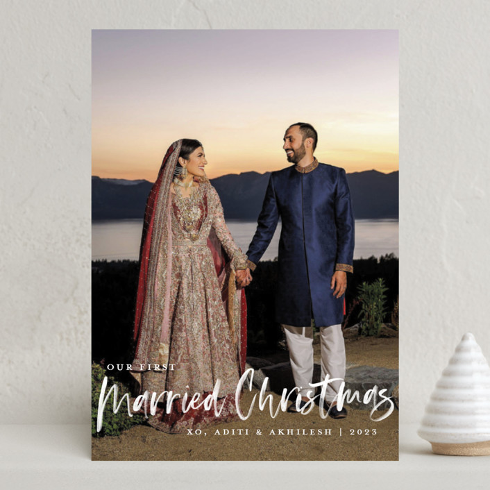 Our First Married Christmas Holiday Photo Cards by Kerry Doyle | Minted