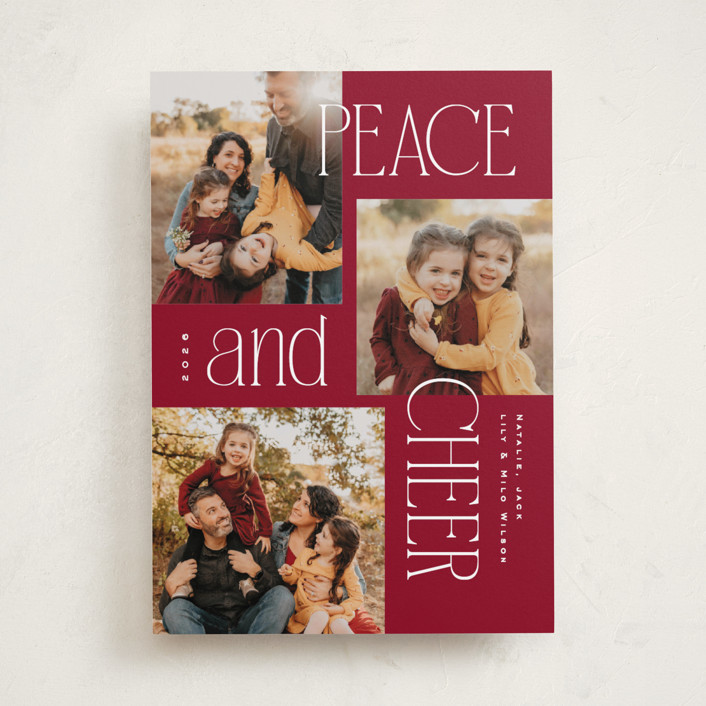 Modern collage Holiday Photo Cards by Owl and Toad | Minted
