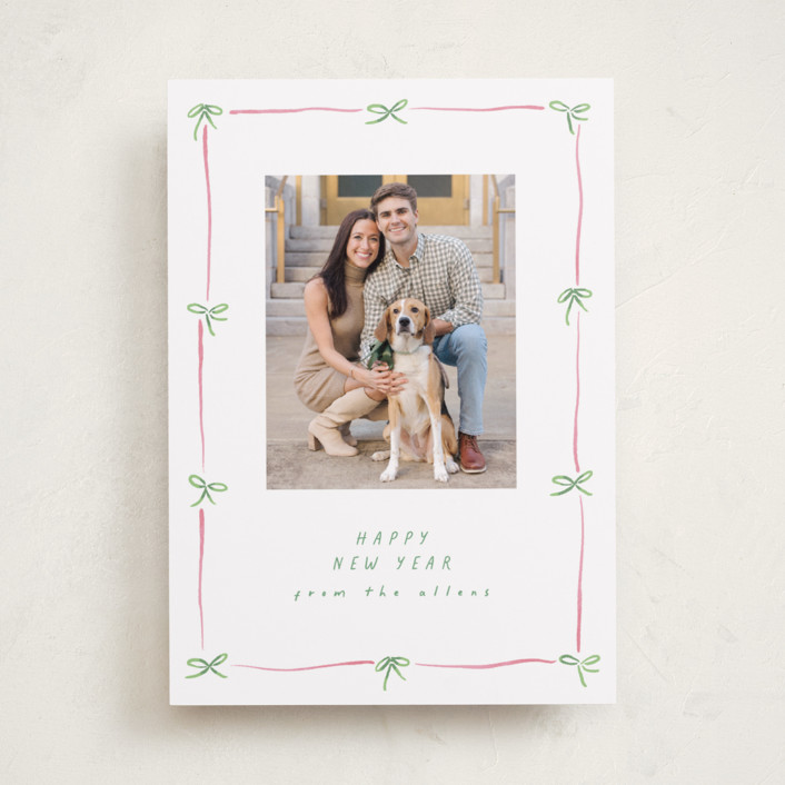 Preppy Bow Border Holiday Photo Cards by Susan Zinader | Minted