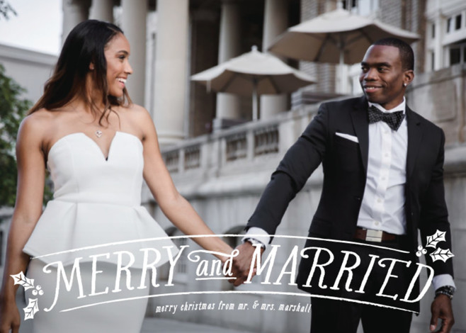 Merry and Married Holiday Photo Cards by Hooray Creative | Minted