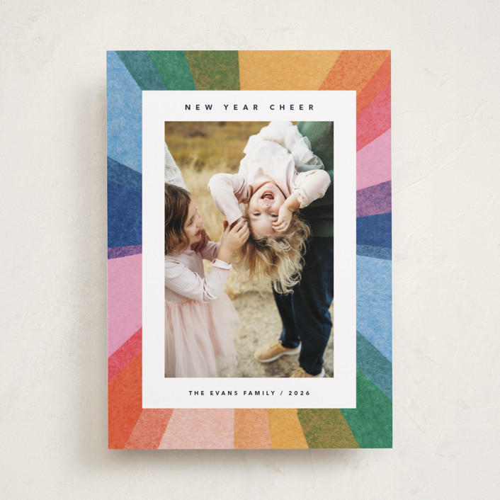 Rainbow Burst Holiday Photo Cards by Carrie Moradi | Minted