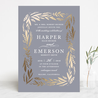 Florabel Foil-Pressed Wedding Invitations by Olivi... | Minted