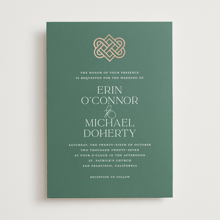 Celtic Love Knot Foil-Pressed Wedding Invitations by Kerry Doyle | Minted
