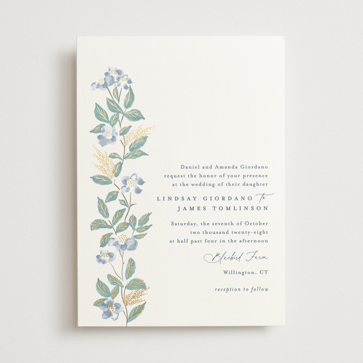 Climbing Florals Foil-Pressed Wedding Invitations by Olivia Raufman ...