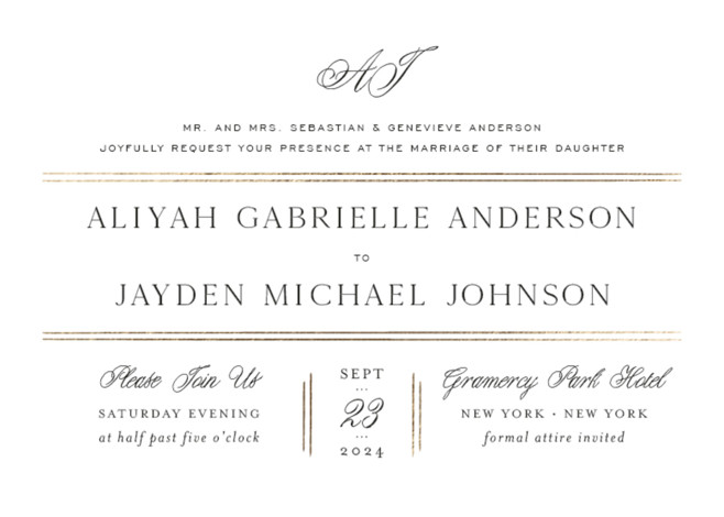 Joyous Occasion Foil-Pressed Wedding Invitations by Design Lotus | Minted