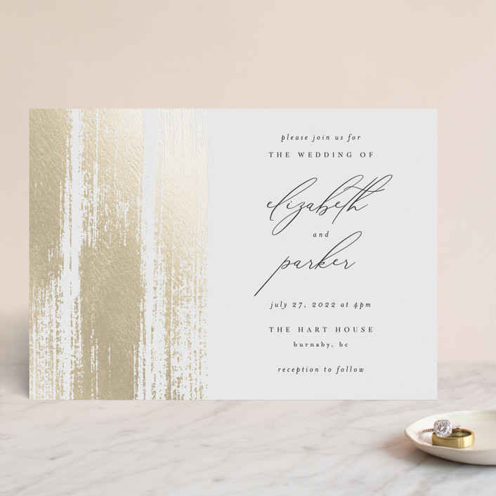 Brushed Accent Foil-Pressed Wedding Invitations by Kelly Schmidt | Minted