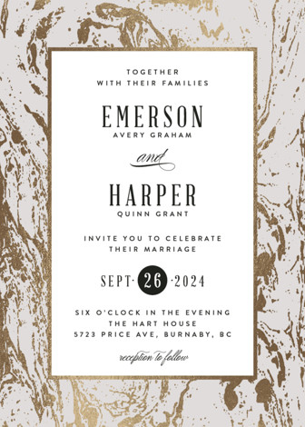 Modern Marble Foil-Pressed Wedding Invitations by Kelly Schmidt | Minted