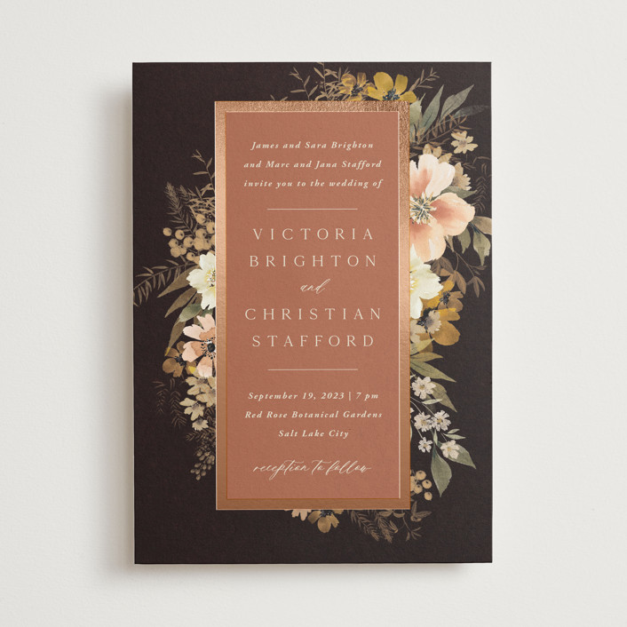 Midnight Spring Foil-Pressed Wedding Invitations by Wildfield Paper Co ...