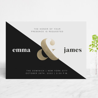 Gold Ampersand Foil-Pressed Wedding Invitations... | Minted