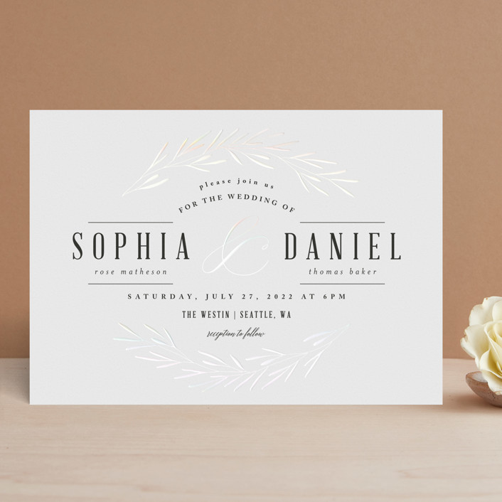 Gilded Leaves Gloss-Press® Wedding Invitations by Kelly Schmidt | Minted