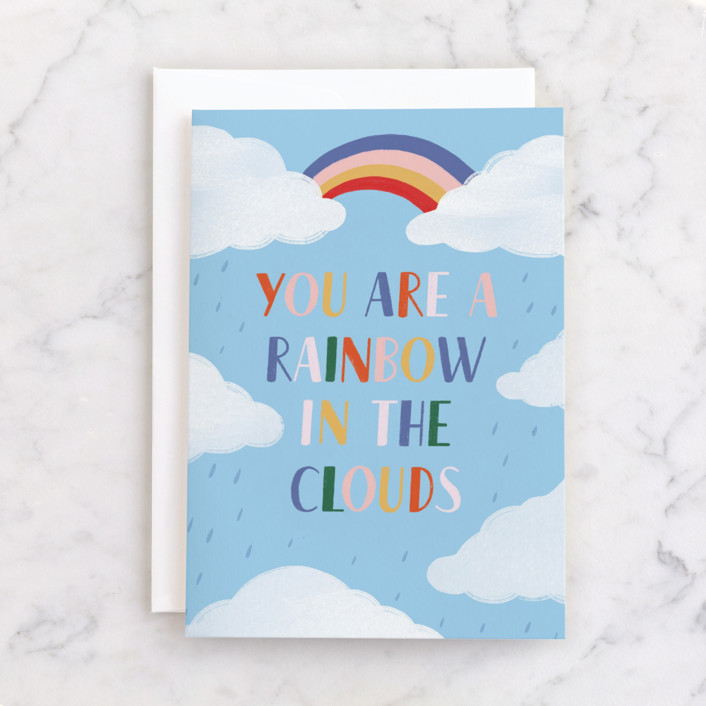 Rainbow in Cloudy Days Individual Just Because Greeting Cards by Pati ...