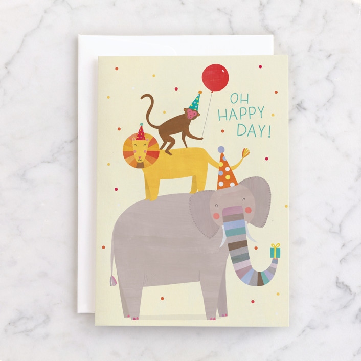 Oh Happy Day Animals Individual Kid's Birthday Greeting Cards by ...