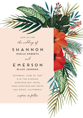 Tropical Oasis Wedding Invitation Petite Cards by Joanna Griffin | Minted