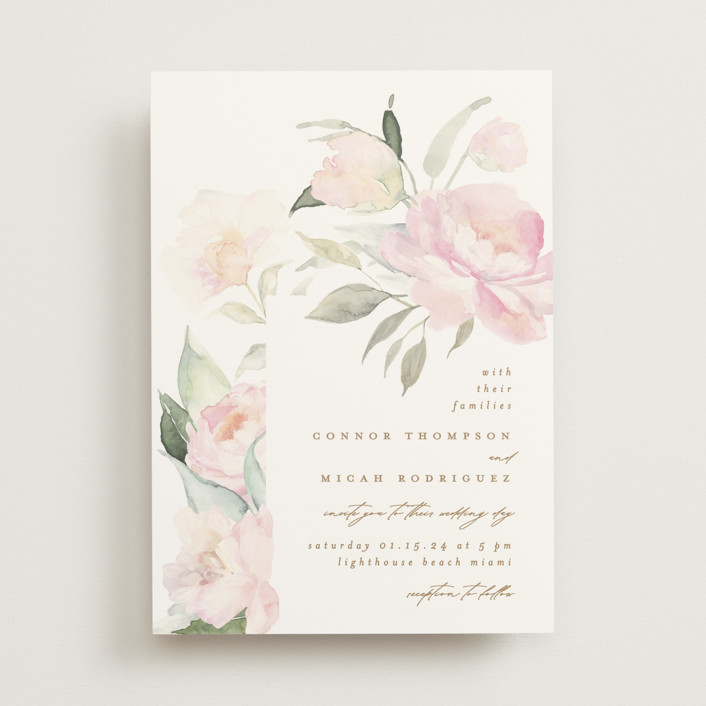 beautiful peonies Wedding Invitations by Phrosné Barwood | Minted