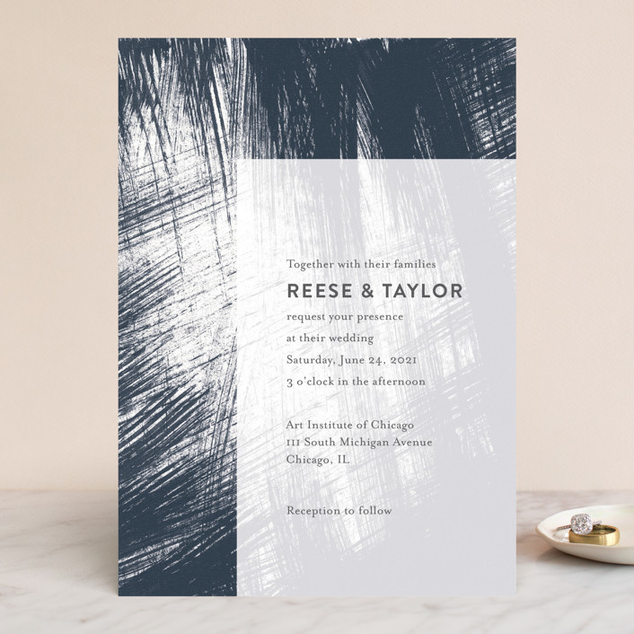 Modern Brush Wedding Invitations by Lisa Guerrero | Minted