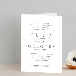 Classy Type Folded Petite Wedding Invitations by H... | Minted