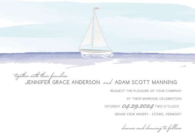 Set Sail Four-Panel Wedding Invitations by Sarah Brown | Minted