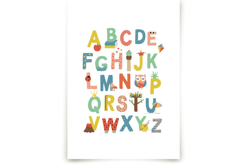 Illustrated Alphabet Children's Art Prints by Annie Holmquist | Minted