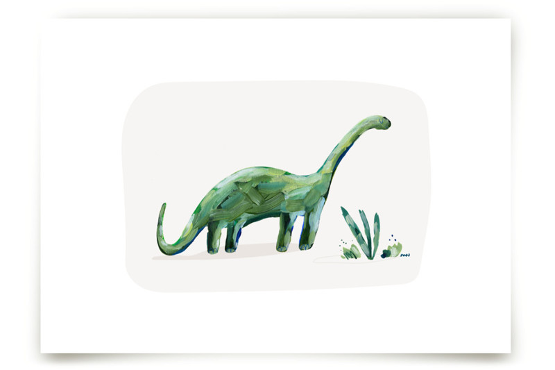 brave brontosaurus Children's Art Prints by Kayla King | Minted
