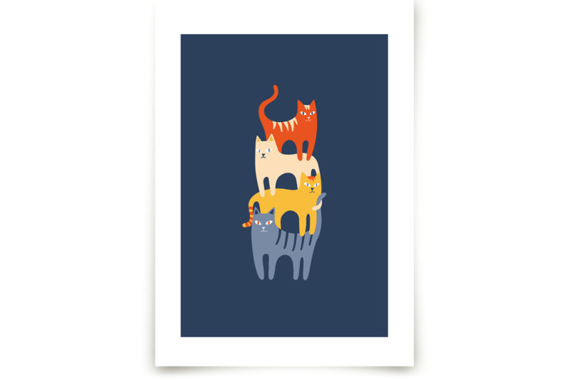 Catstack Children's Art Prints by Nieves Herranz | Minted