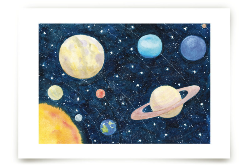 Solar System Children's Art Prints by Alexandra Dzh | Minted