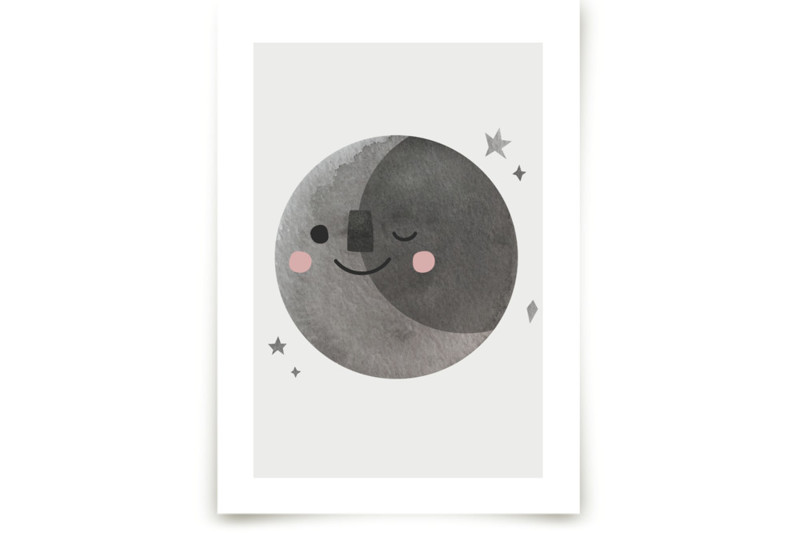 A Happy Moon Children's Art Prints by Mollie Bohannon | Minted