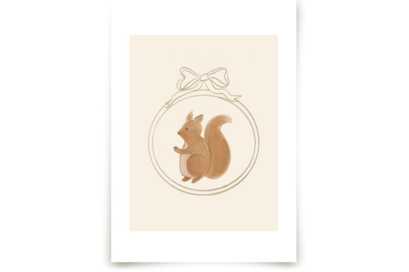 Woodland Animal Frame - Squirrel Children's Art Prints by Creo Study ...