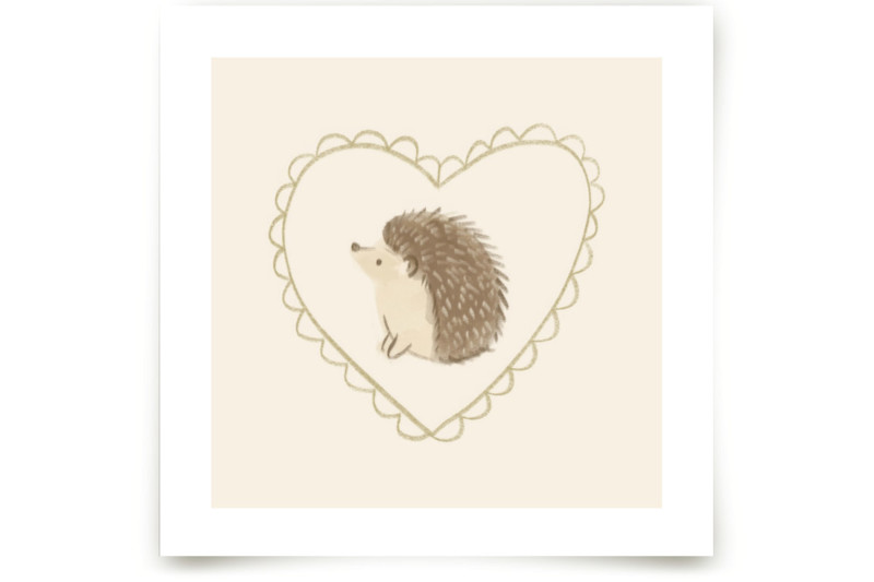 Woodland Animal Frame - Hedgehog Children's Art Prints by Creo Study ...
