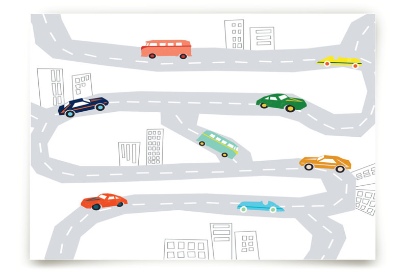 roads Children's and Nursery Wall Mural by Morgan Kendall | Minted