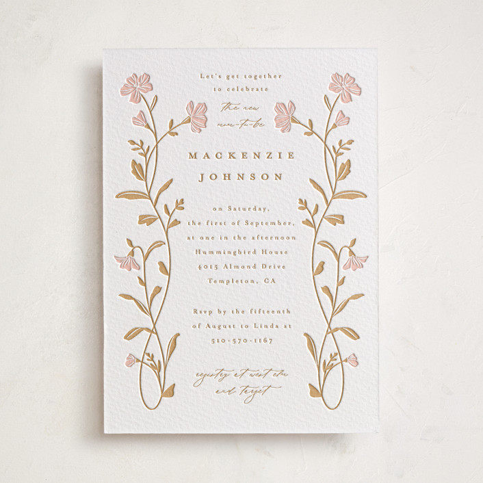 Mirror Floral Letterpress Baby Shower Invitations by Everett Paper ...