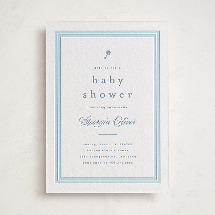 Classic Start Letterpress Baby Shower Invitations by Carolyn MacLaren ...