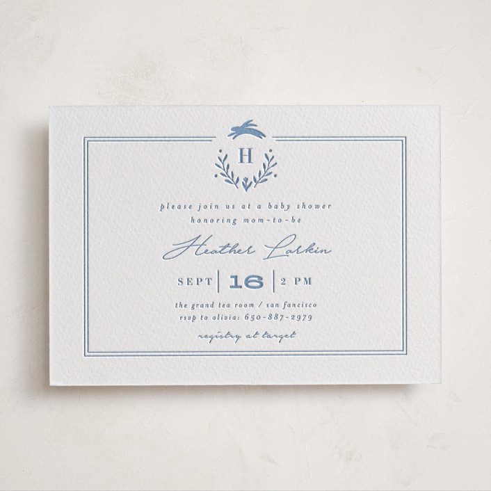 Classic Baby Monogram Letterpress Baby Shower Invitations by Susan ...