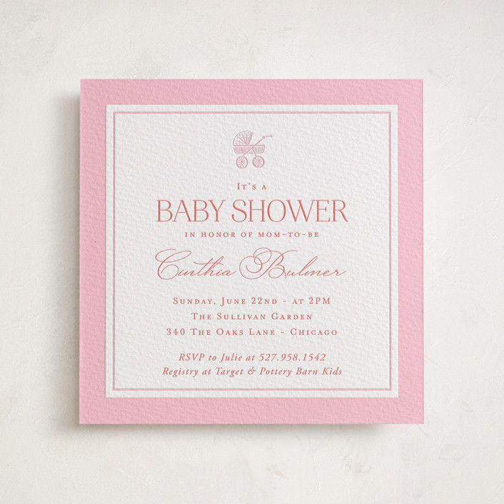 The Little Heirloom Letterpress Baby Shower Invitations by Lucrecia ...