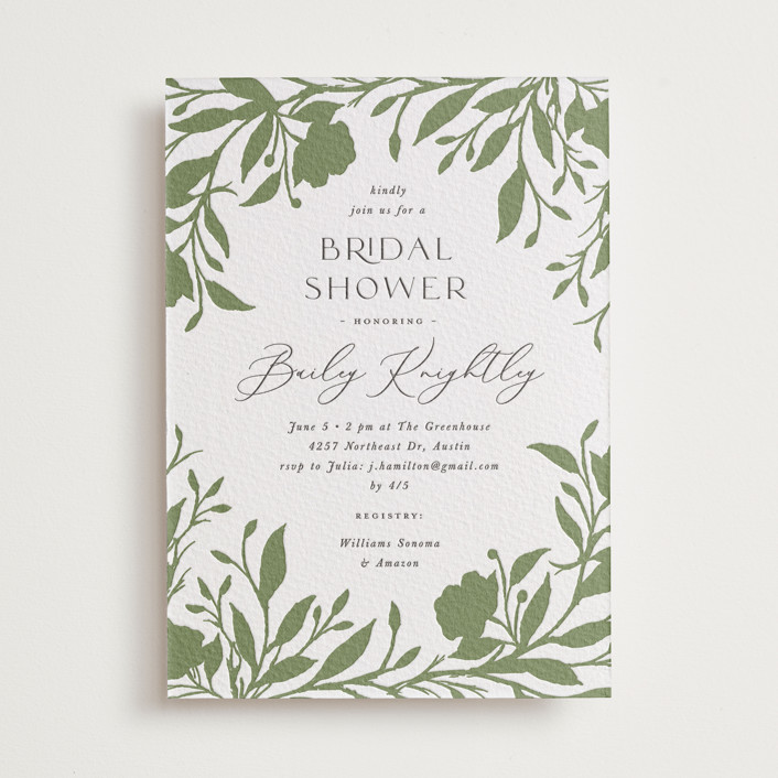 Hyde Park Letterpress Bridal Shower Invitations by Melanie Kosuge | Minted