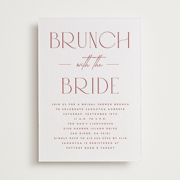 Bridal Brunch Letterpress Bridal Shower Invitations by Erica Krystek ...