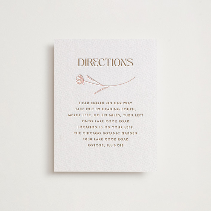 delicate florals Letterpress Direction Cards by Baumbirdy | Minted