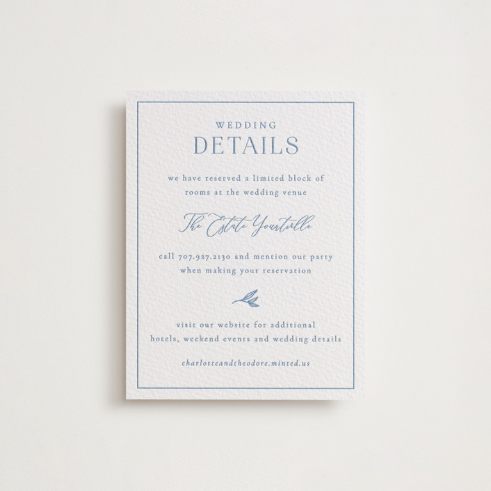 Simple Type Letterpress Direction Cards by Jen Movitz | Minted