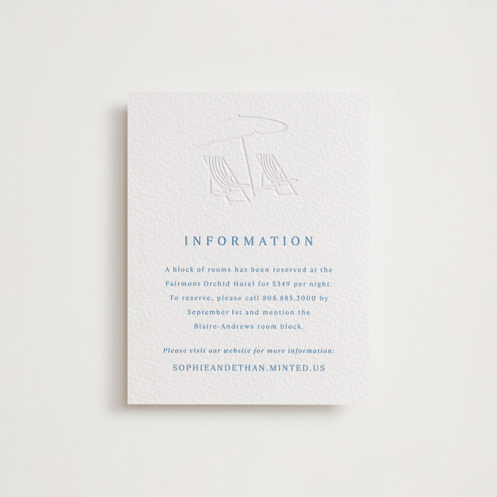 Palm Tree Letterpress Direction Cards by Kaydi Bishop | Minted