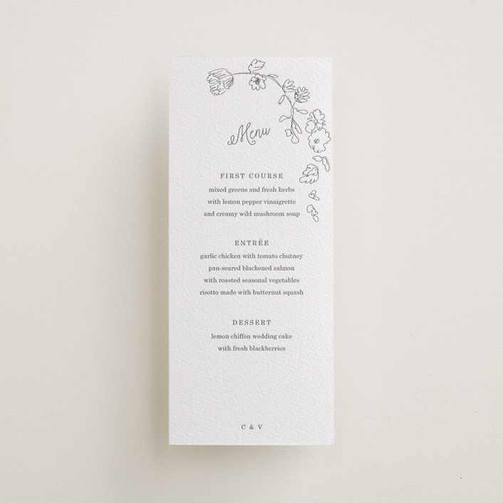 Note Letterpress Long Menus by Baumbirdy | Minted