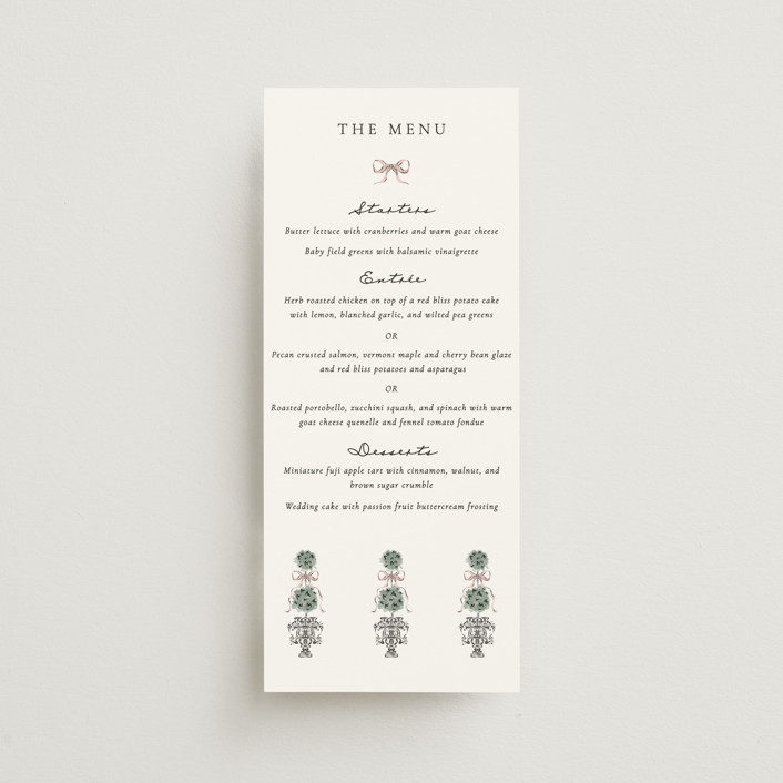 Hand illustrated Garden Gate Long Menus by Jackie Crawford | Minted