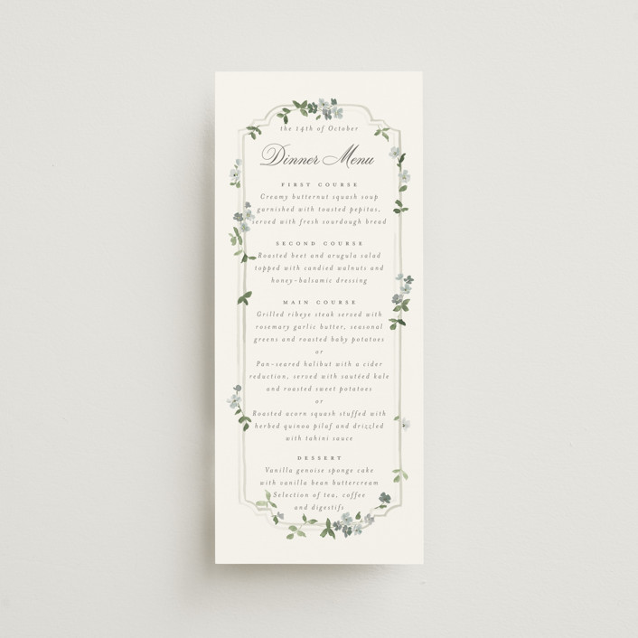 Wistful Long Menus by Everett Paper Goods | Minted