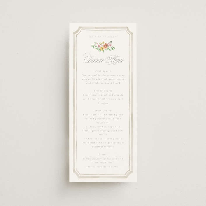 Chelsea Long Menus by Everett Paper Goods | Minted
