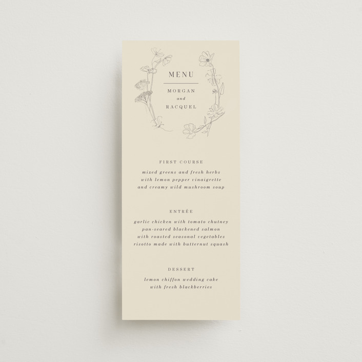 floral stamp Long Menus by Baumbirdy | Minted